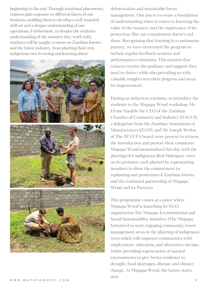 The Mupapa Initiative – Mupapa Wood